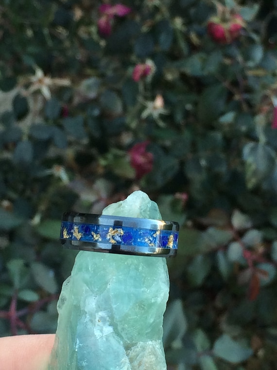 Golden Bahamas Glow Ring Inlay Ring Black Ceramic Jewelry | Etsy