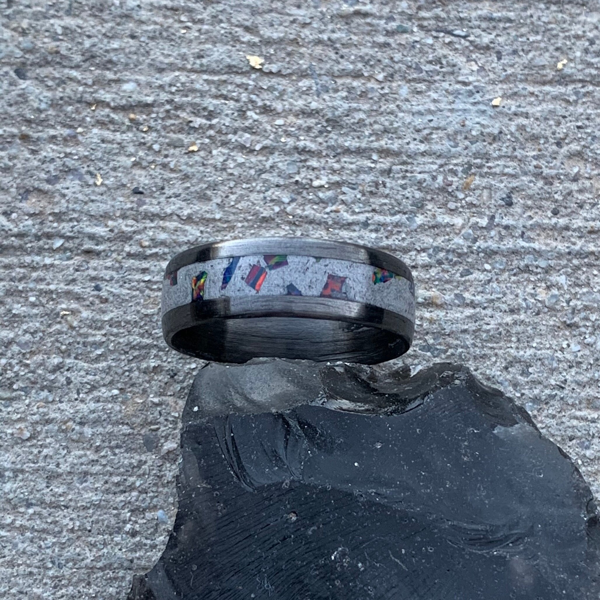Lava Rocks Glow Ring Inlay Ring Carbon Fiber Jewelry for - Etsy