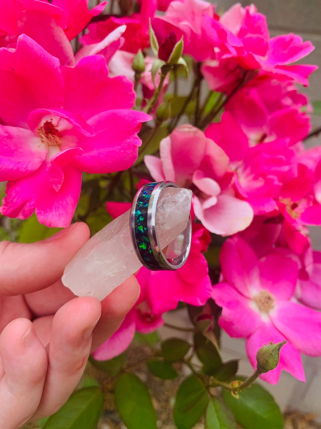 Cosmic Phantom - Glow Ring, Inlay Ring, Tungsten, Jewelry for Men ...