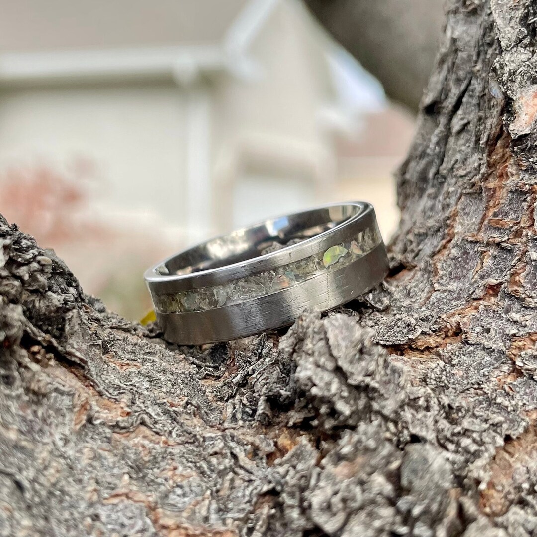 Subtle Rainbow - Inlay Ring, Titanium Ring, Offset Channel Ring ...