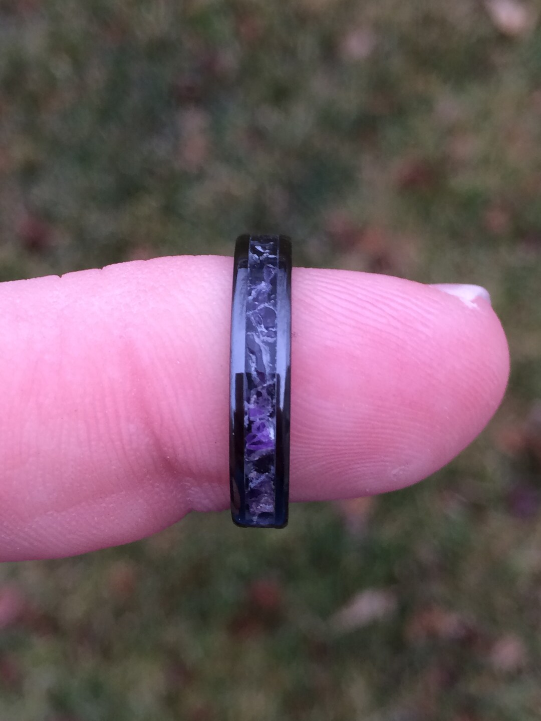 Stackable Purple Seas - Stackable Ring, Inlay Ring, Black Ceramic ...