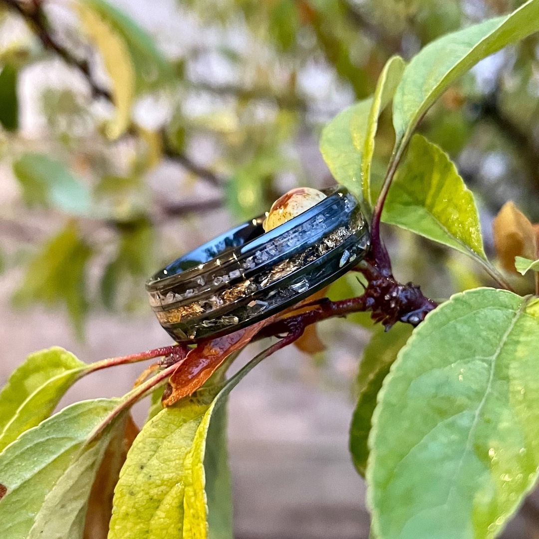 Royal Crown - Inlay Ring, Black Ceramic, Jewelry for Men, Jewelry for ...