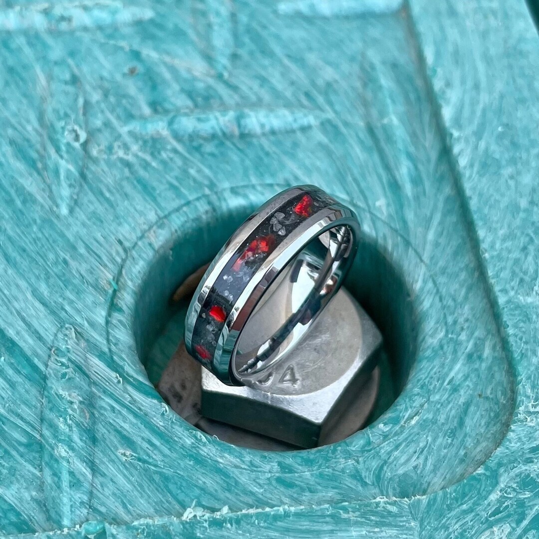 Utah Utes Ring- Inlay Ring, Tungsten Ring, Jewelry for Men, Jewelry for ...