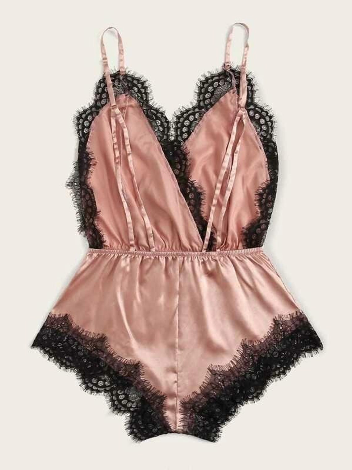 Women Sexy Teddy Lingerie Eyelash Lace Satin Romper Bodysuit Etsy