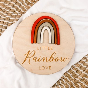 Rainbow Baby Sign Wood Nursery Sign Birth Announcement - Etsy