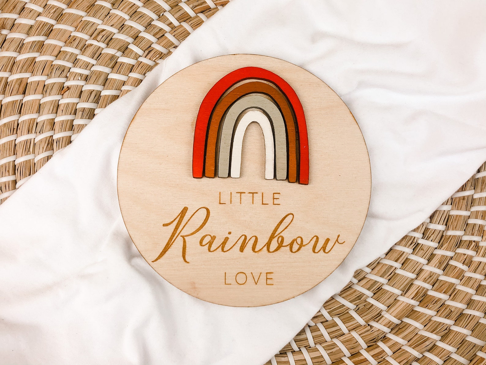 Rainbow Baby Sign Wood Nursery Sign Birth Announcement - Etsy