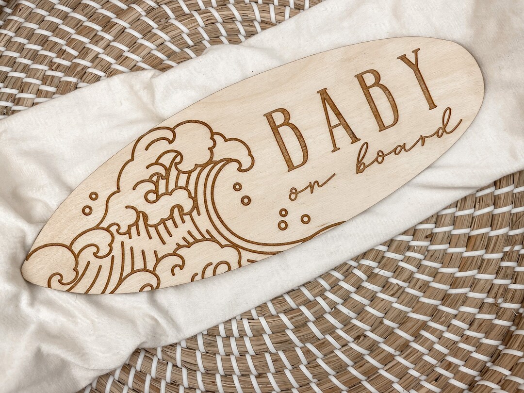 Baby on Board Wood Announcement Pregnancy Reveal Surfboard - Etsy