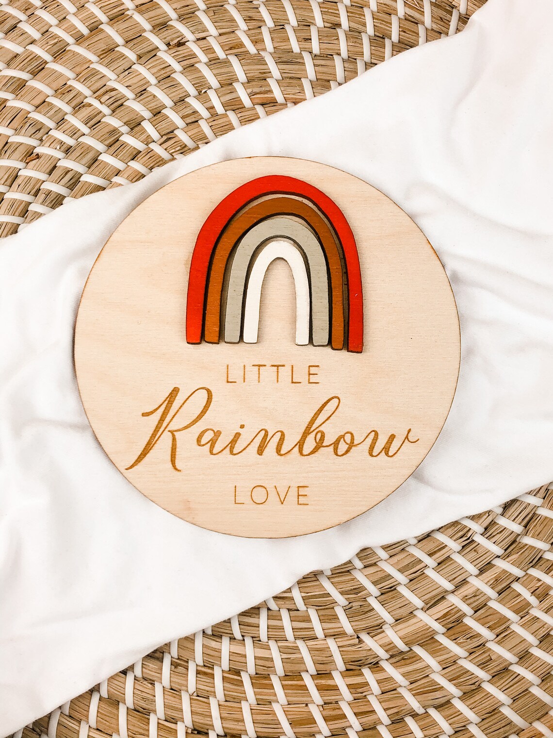 Rainbow Baby Sign Wood Nursery Sign Birth Announcement - Etsy
