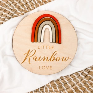 Rainbow Baby Sign Wood Nursery Sign Birth Announcement - Etsy
