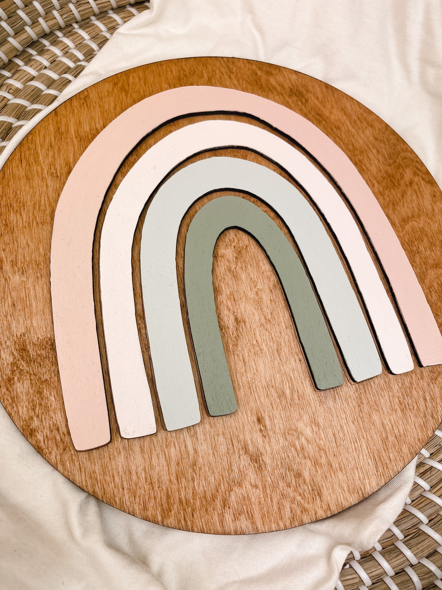 Neutral Rainbow Sign Round Rainbow Sign Boho Rainbow - Etsy