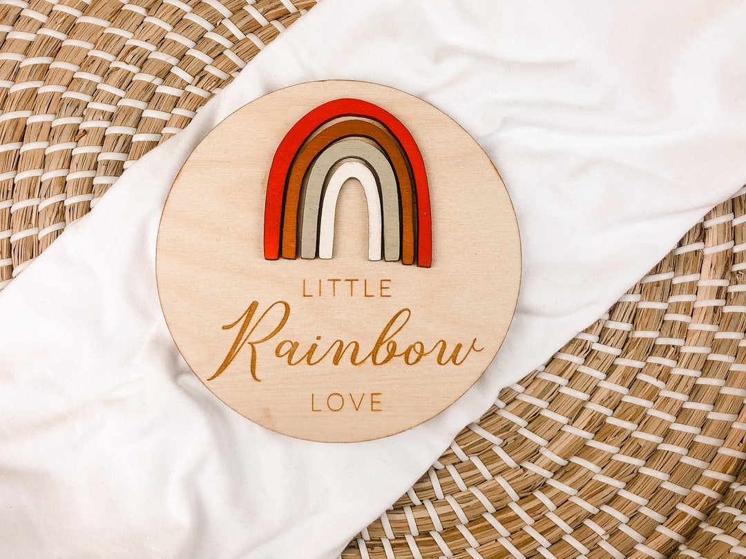 Rainbow Baby Sign Wood Nursery Sign Birth Announcement - Etsy