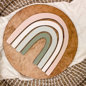 Neutral Rainbow Sign Round Rainbow Sign Boho Rainbow - Etsy