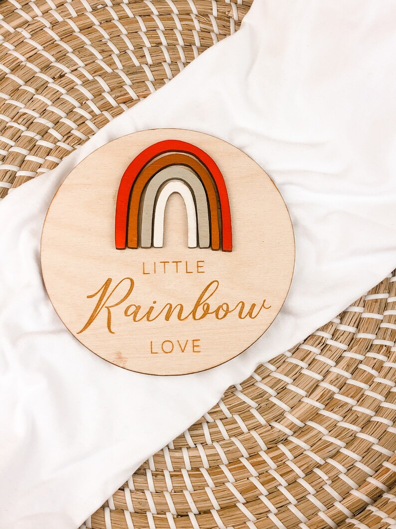 Rainbow Baby Sign Wood Nursery Sign Birth Announcement | Etsy