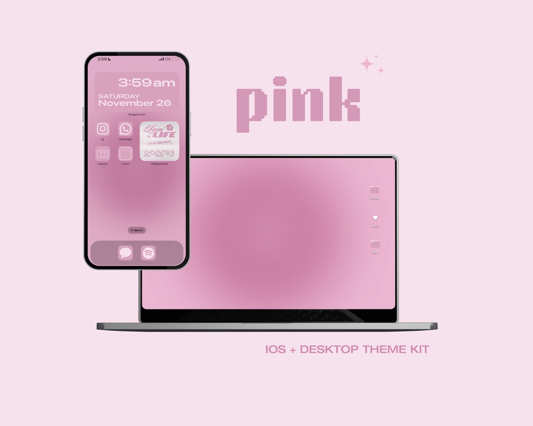 Pink - Ios + Desktop Wallpapers, App Icons, Desktop Folders, Widgets ...