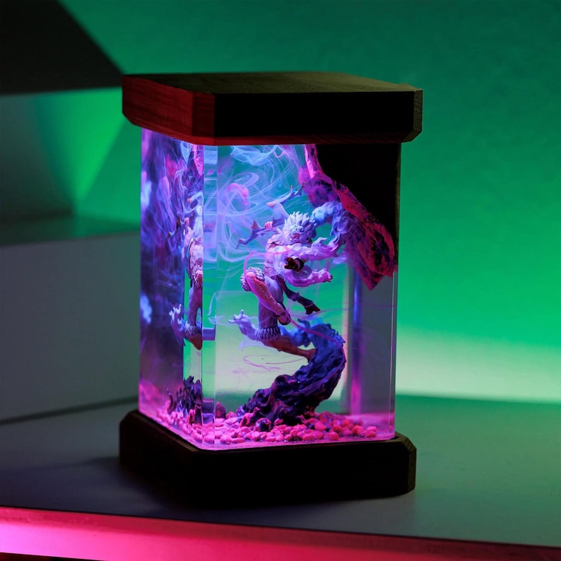 Luffy Gear 5 Resin Lamp – One Piece LED Diorama – Handmade Anime Light ...