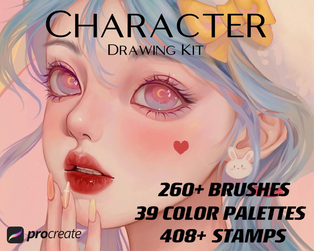Procreate Character Drawing Kit – 260 Brushes, Palettes, Stamp Brushes ...