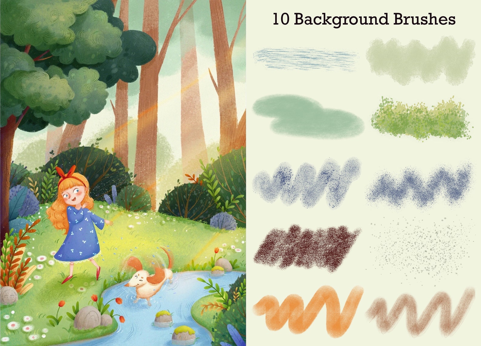 Procreate Children's Book Drawing Kit: 42 Illustrationbrushes, 25 Color ...