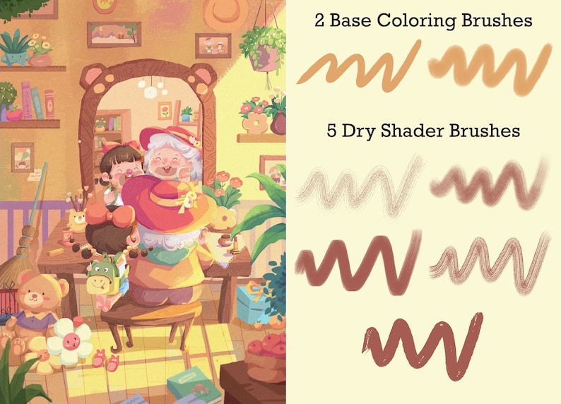 Procreate Children's Book Drawing Kit: 42 Illustrationbrushes, 25 Color ...