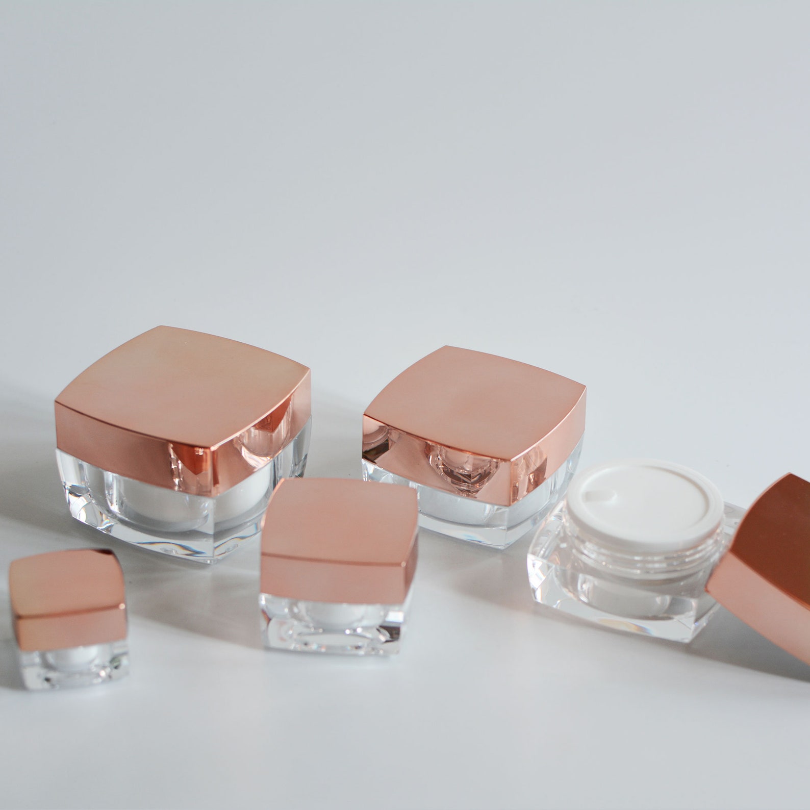 5g 15g 30g 50g Shiny ABS Square Cream Jar Container, Plastic, Eye ...