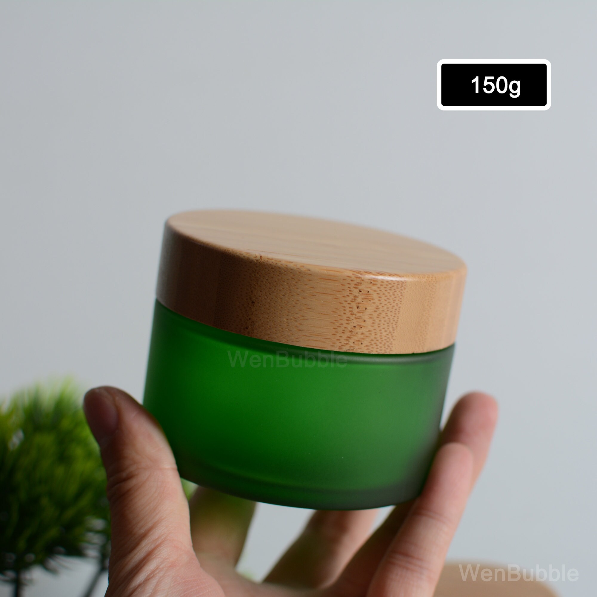 1-100pcs 15g 30g 50g 150g 200g 5oz 7oz Matte Green Glass Bamboo Wooden ...