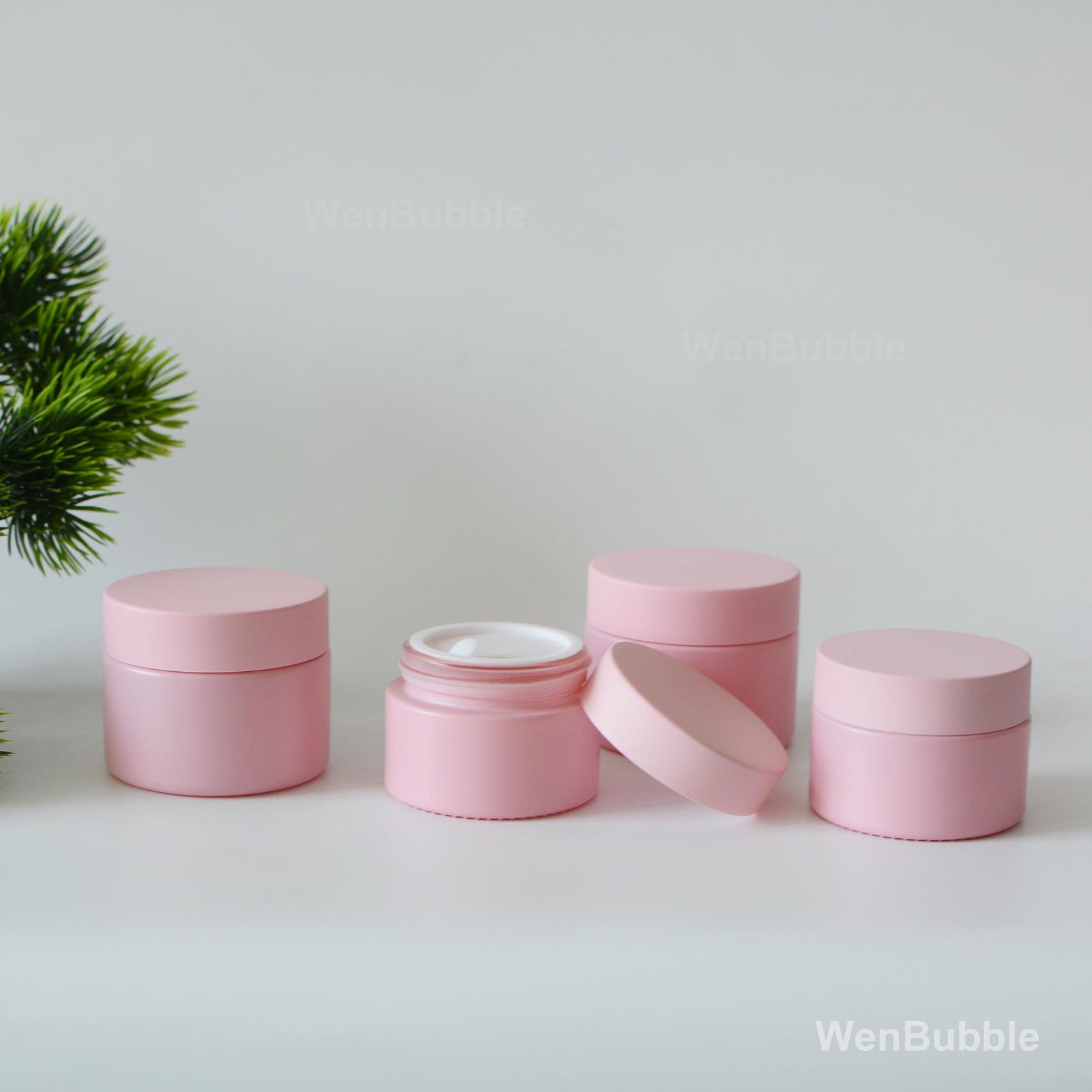 1-200pcs 30g 50g 1oz 1.7oz Matte Pink Empty Glass Facial Cream Jar ...