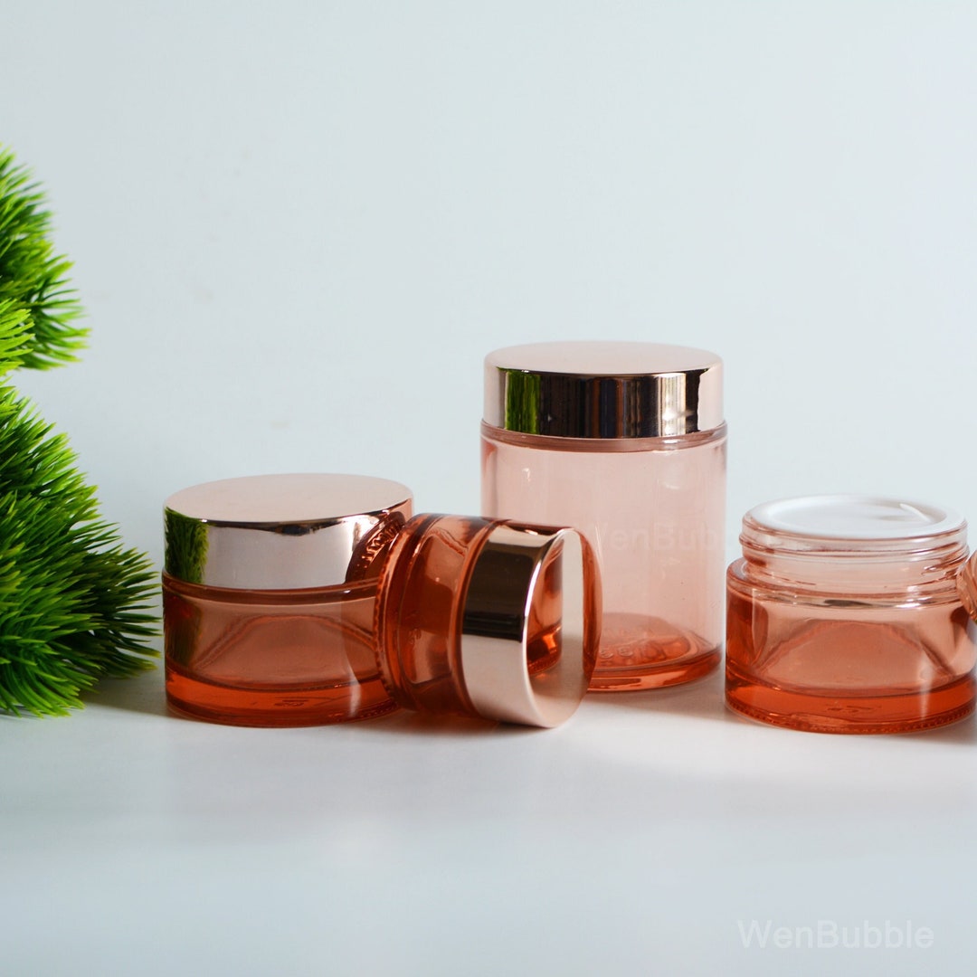 1-200pcs 5g 15g 30g 50g 100g Rose Red Glass Cream Jar Container, Beauty ...