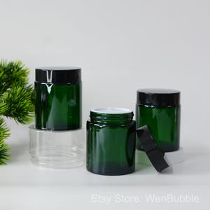1-200pcs 100g 3.4oz Green Glass Cream Jar Container, Beauty Skin Care ...