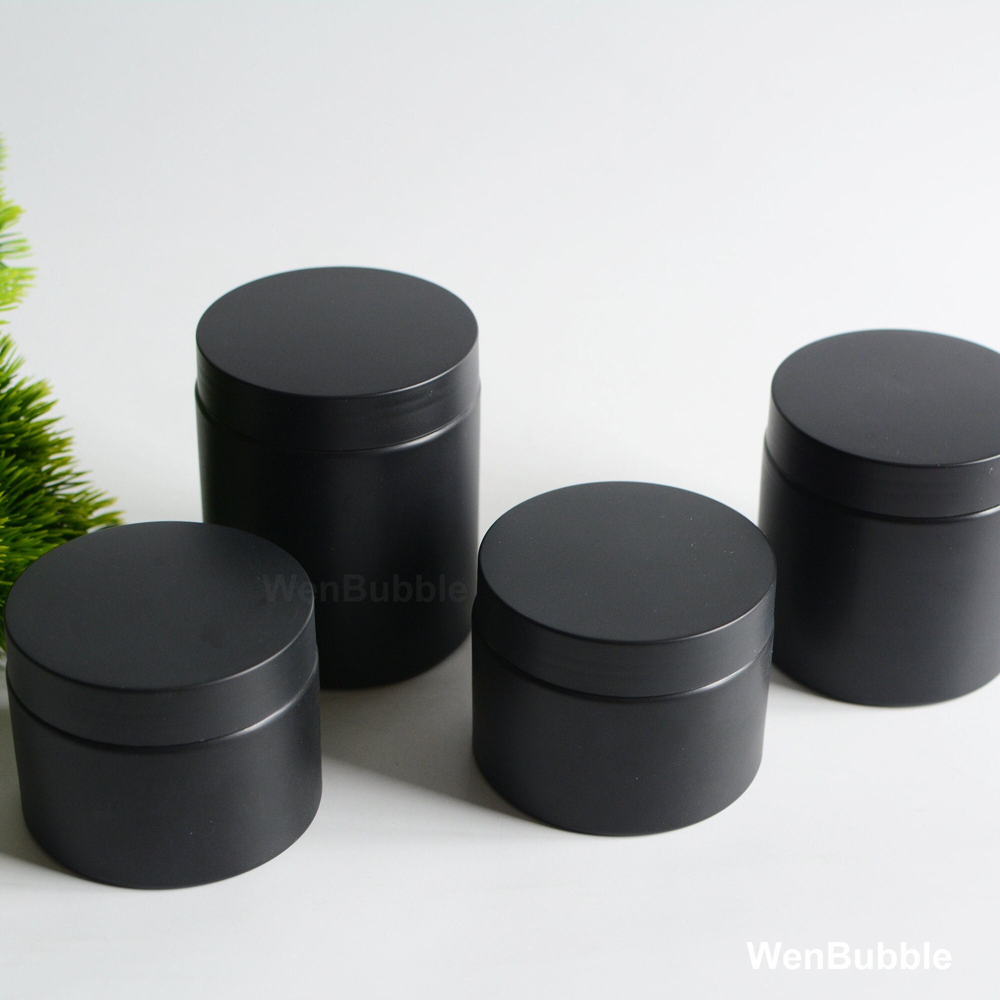 1-500pcs 4oz 5oz 7oz 8oz Empty Matte Black Cosmetic Cream Jar Container ...