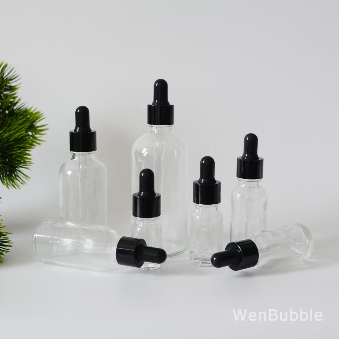 1-500px 5ml 10ml 15ml 20ml 30ml 50ml 100ml Clear Black Glass Essential ...