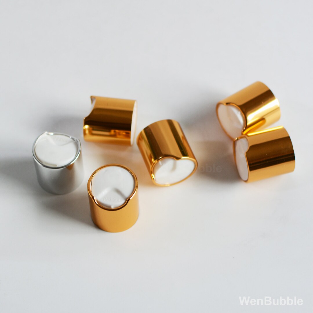 1-1000pcs 20/410 24/410 DIY Gold Silver Aluminum Disc Dispenser Lids ...