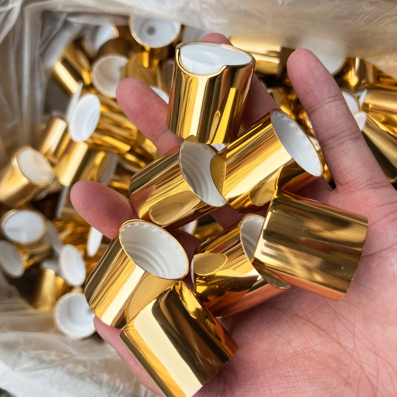 1-1000pcs 20/410 24/410 DIY Gold Silver Aluminum Disc Dispenser Lids ...