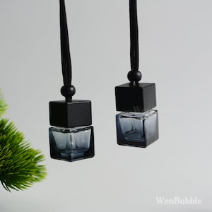 1-500pcs 8ml Square Black Gradient Glass Wooden Car Hanging Air ...