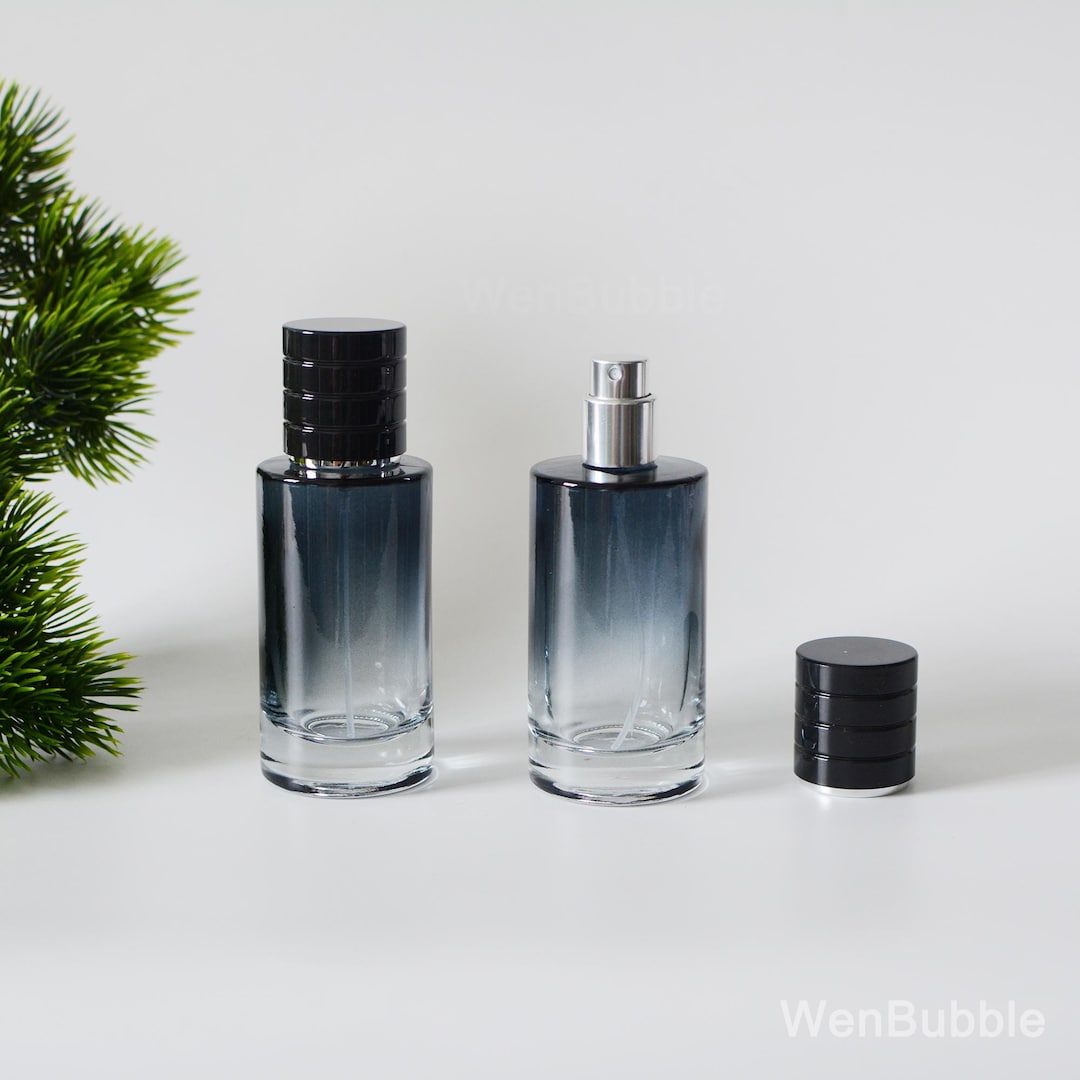 1-100pcs 50ml Black Blue Gradient Glass Perfume Fine Mist Spray Bottle ...