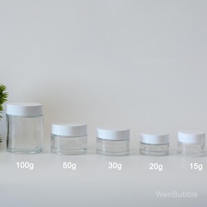 1-200pcs 5g 15g 30g 50g 100g Cosmetic Clear Glass Cream Jar Container ...