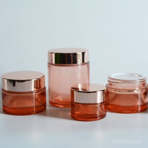 1-200pcs 5g 15g 30g 50g 100g Rose Red Glass Cream Jar Container, Beauty ...