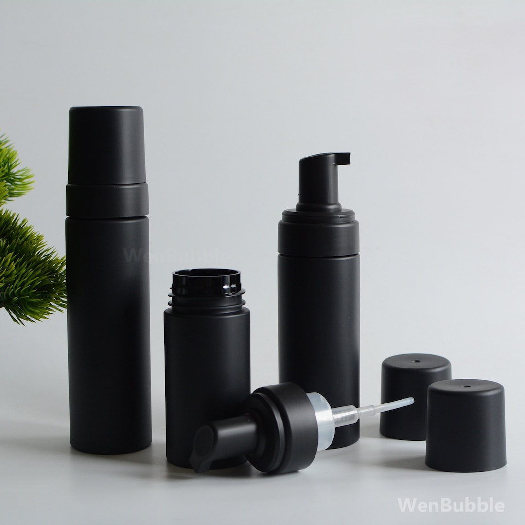 1-200pcs 100ml 150ml 200ml Matte Black Plastic Foaming Pump Bottles ...