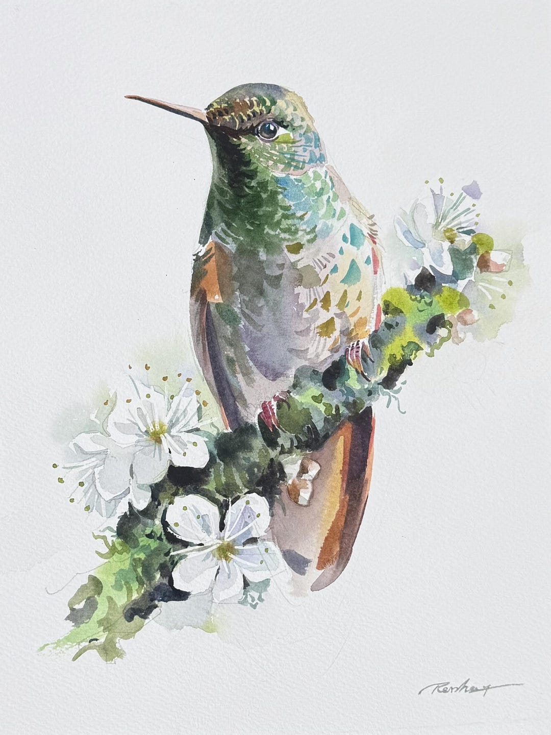 Hummingbird | Original Art | Watercolor Painting | Wall Décor | Gift ...