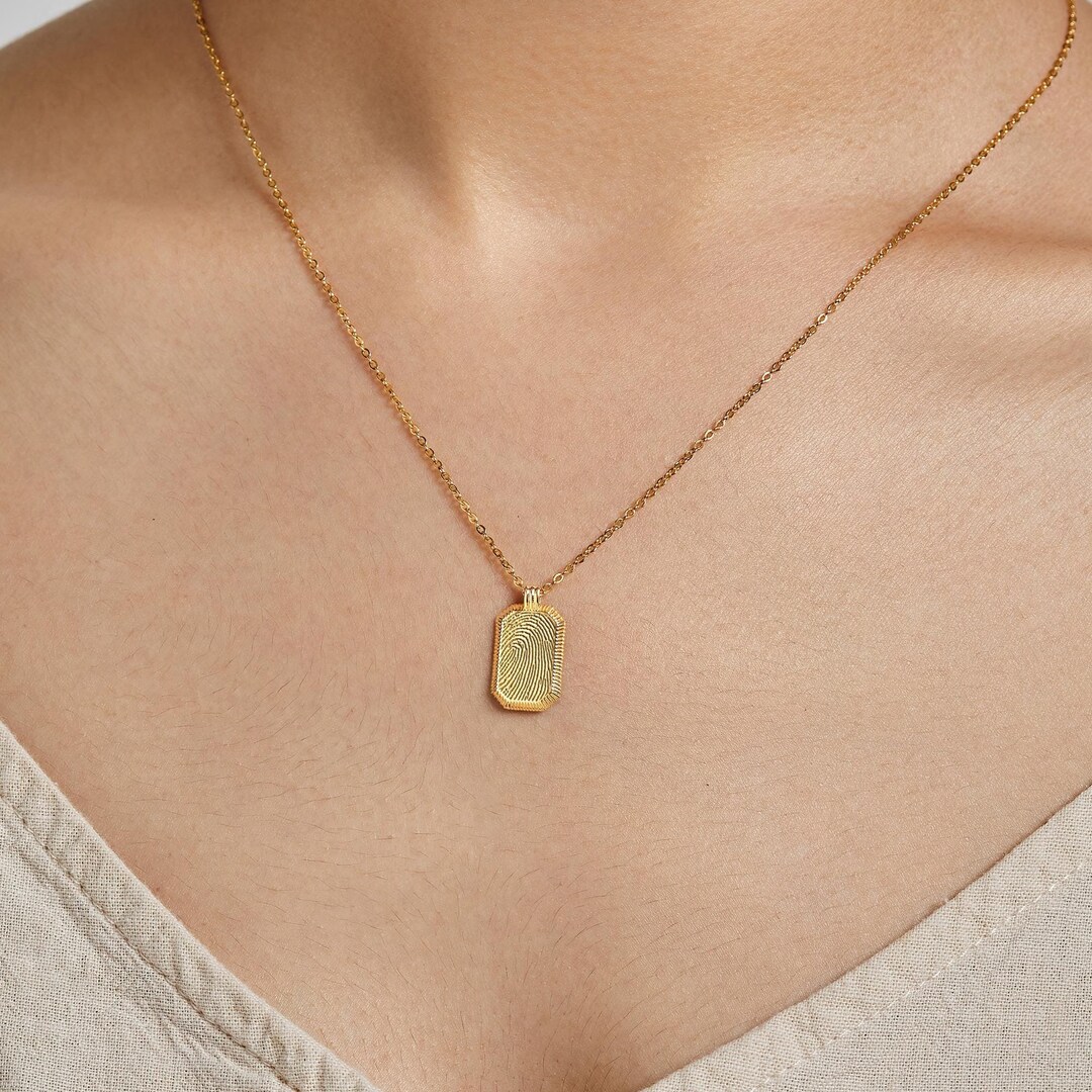 Memorial Fingerprint Necklace, Christmas Gift, Personalized Fingerprint ...