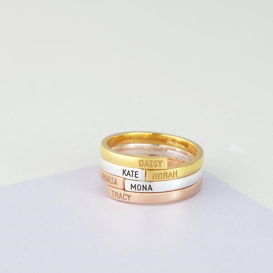 Personalized Names Ring Children Name Rings Mom Birthday - Etsy Singapore