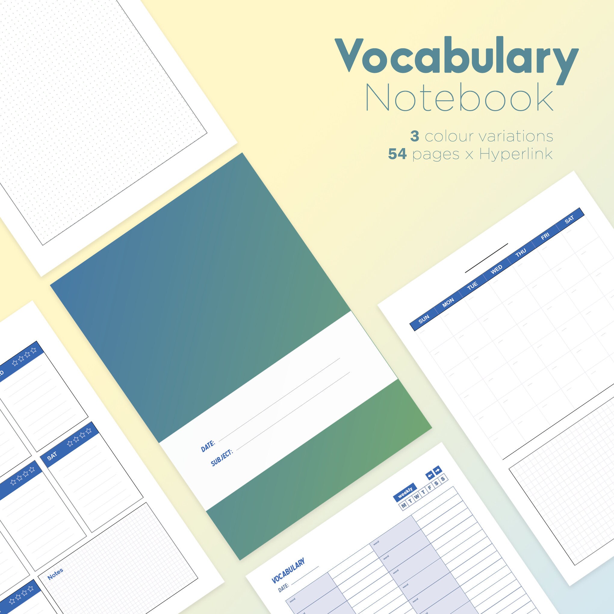 Nota de vocabulario / Apuntes digitales / Buenos apuntes - Etsy España