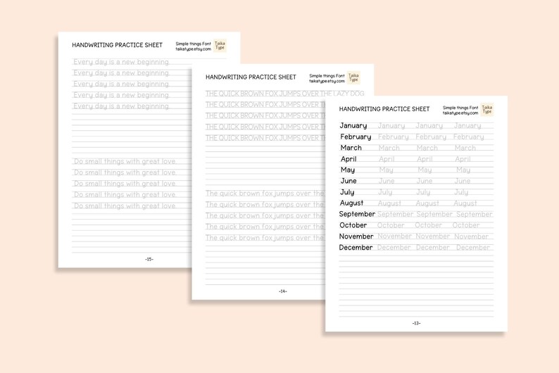 Back to School Neat Handwriting Practice Sheets, Printable Handwriting ...