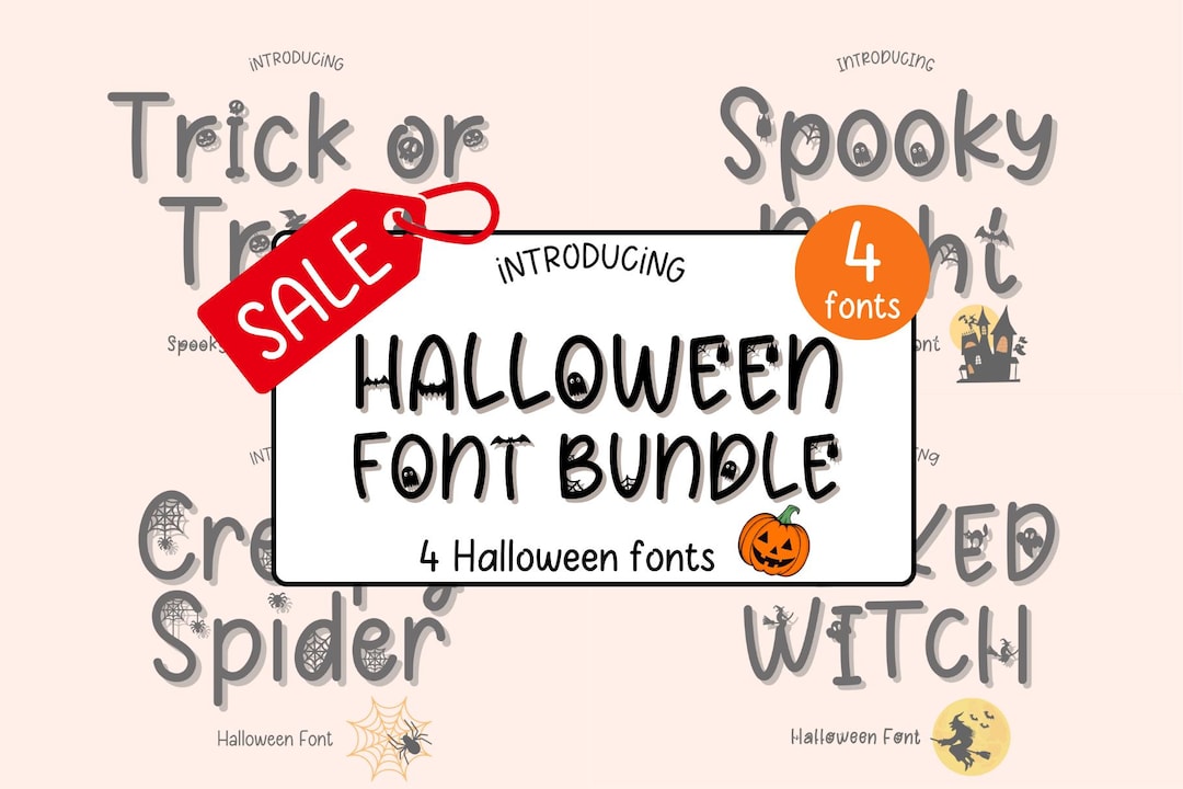 Halloween Font Bundle, Spider Font, Cricut Font, Spooky Font, Scary ...