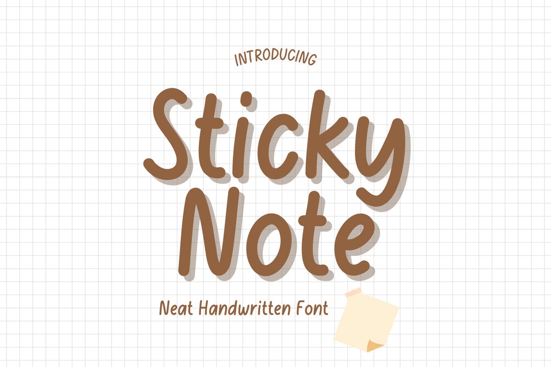 Sticky Note Font, Neat Handwritten Font, Neat Handwriting Font, Digital ...