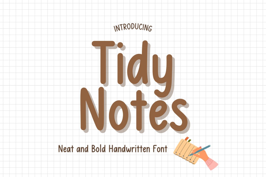 Tidy Notes Font, Neat Handwritten Font, Neat Handwriting, Cute Font ...