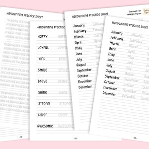 Cute Handwriting Practice Sheets, Printable Handwriting Worksheets ...