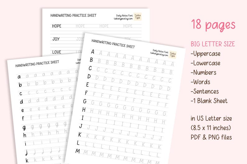 Neat Handwriting Practice Sheets, Printable Handwriting Worksheets ...