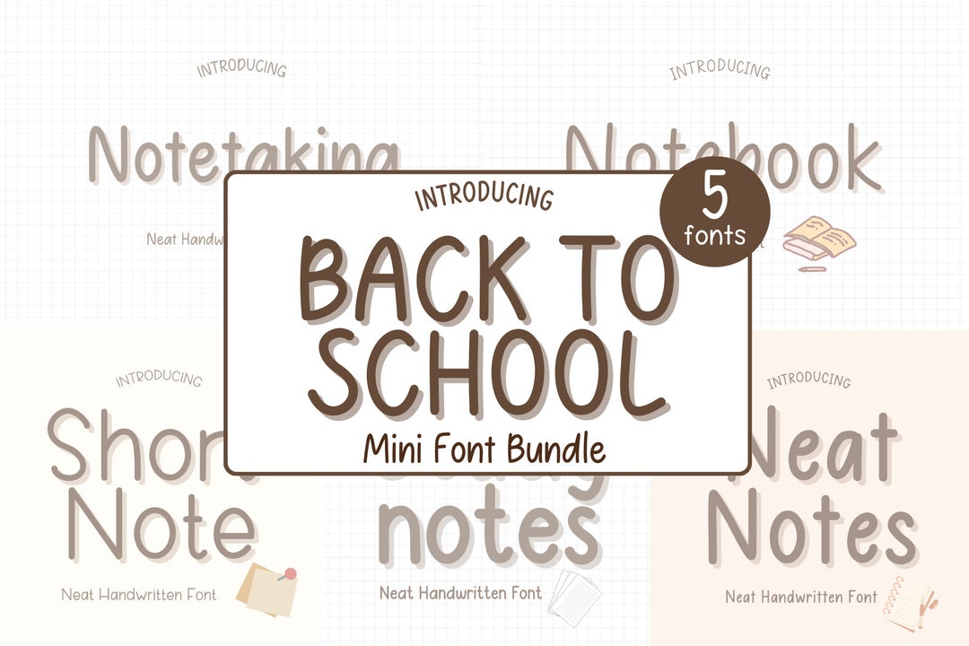 Mini Font Bundle Back to School, Neat Handwritten Fonts, Neat ...