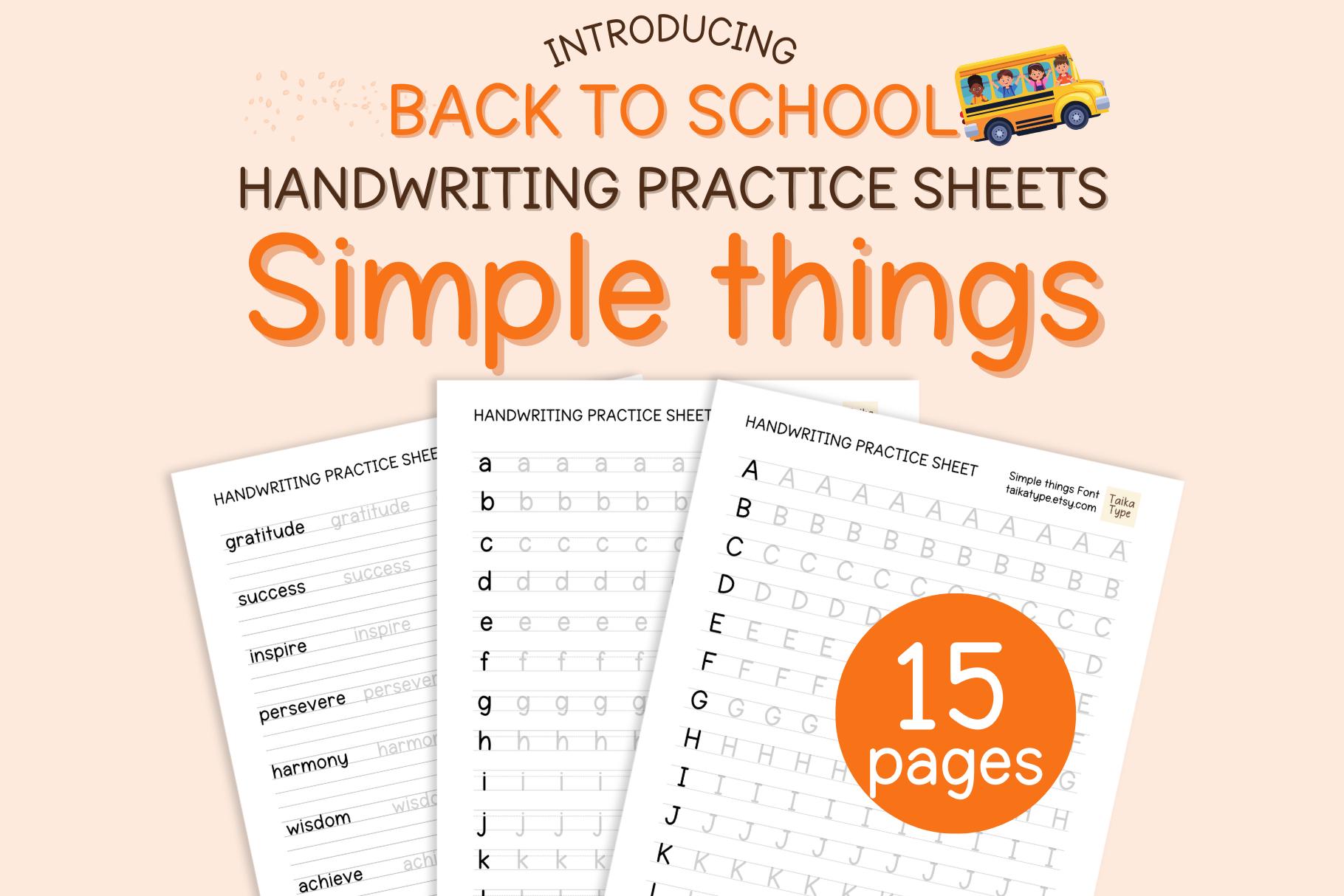 Back to School Neat Handwriting Practice Sheets, Printable Handwriting ...