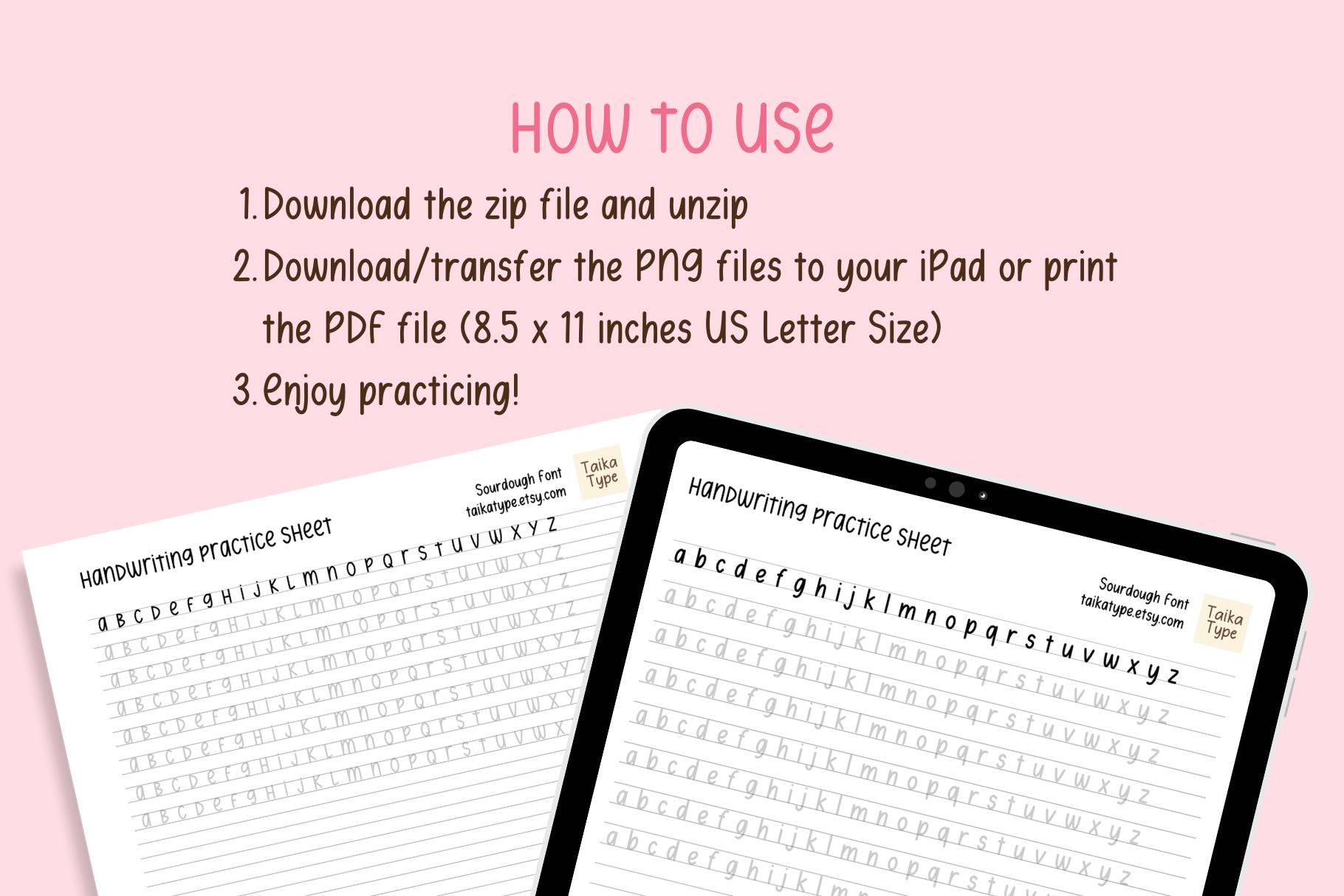 Cute Handwriting Practice Sheets, Printable Handwriting Worksheets ...