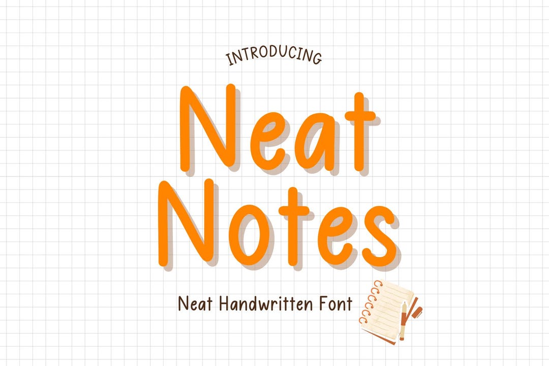 Neat Notes Handwritten Font, Digital Planner Font (OTF & TTF) - Etsy